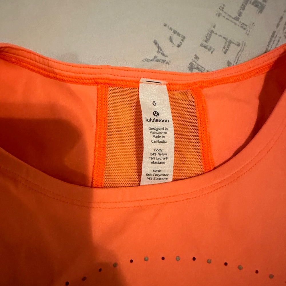 Lululemon Orange Reflective Crop Top - Gem